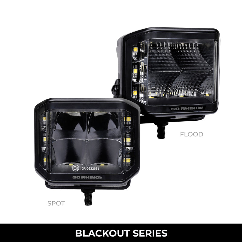 Go Rhino Xplor Blackout Series Cube LED Sideline Spot Light Kit (Surfa ...